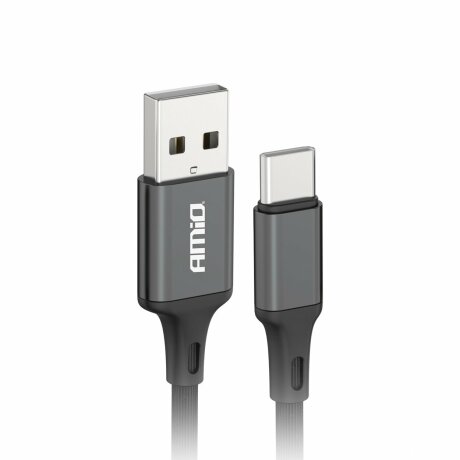 Data and charging cable USB to USB Type-C, 2A, 100cm, FullLINK Amio, Black