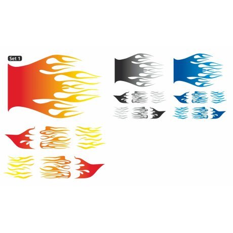 Autocolant Car Tatoo Kit 7buc Set 1 - Rosu - Cridem