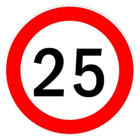 Speed limitation sticker 25km/h - Ø13cm - Cridem