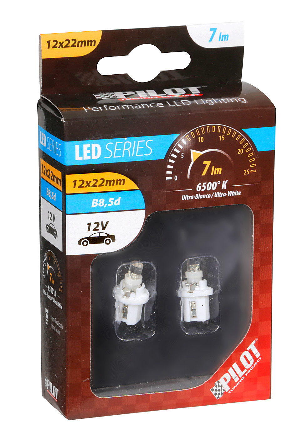 Bec tip LED 12V iluminat bord soclu plastic B8,5d 2buc - Alb - Cridem
